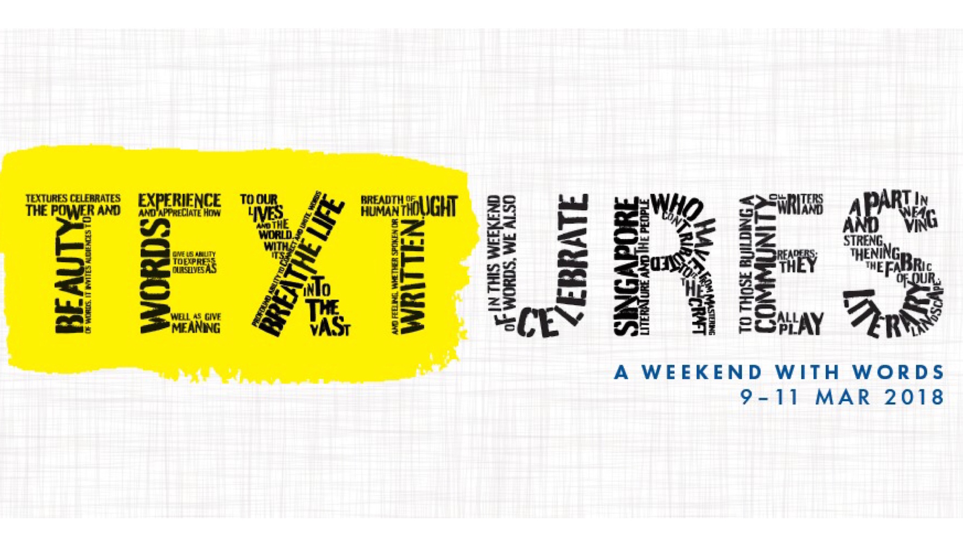 ArtsEquator's Picks: TEXTURES, A Weekend with Words